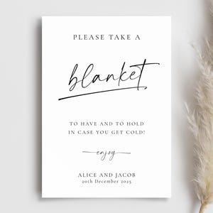 Wedding Blanket Printable Sign Template, Modern Script, Editable to ...