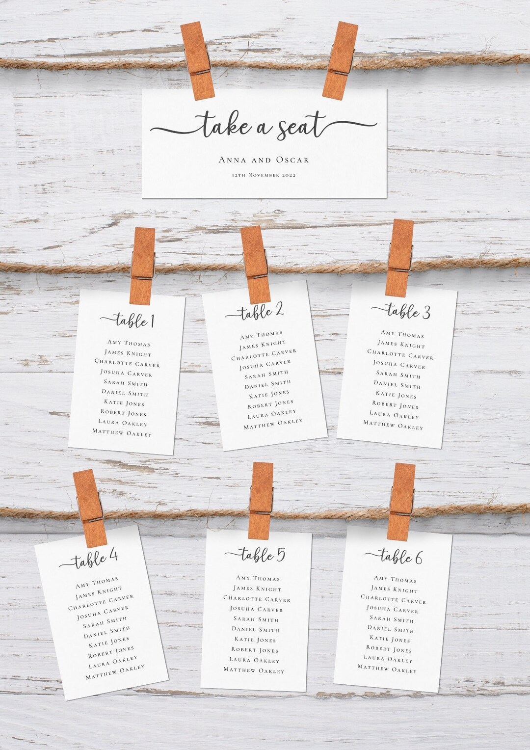 Wedding Seating Sign Template, Simple Script Seating Cards, Editable ...