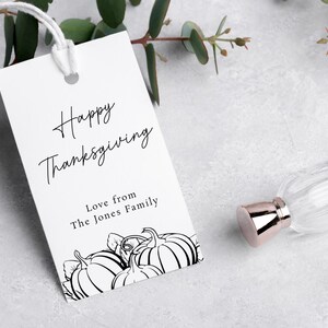 Editable Thanksgiving Gift Tag Template, Pumpkin Printable Party Tags ...