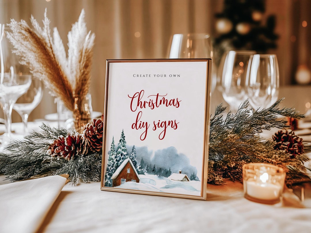 Editable Christmas Party Signs Template, Printable Winter Wonderland ...