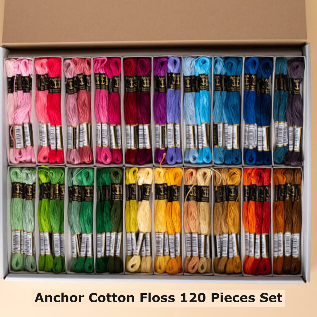 Genuine Anchor Cotton Floss 120 Pieces Set,embroidery Floss, Mouliné ...