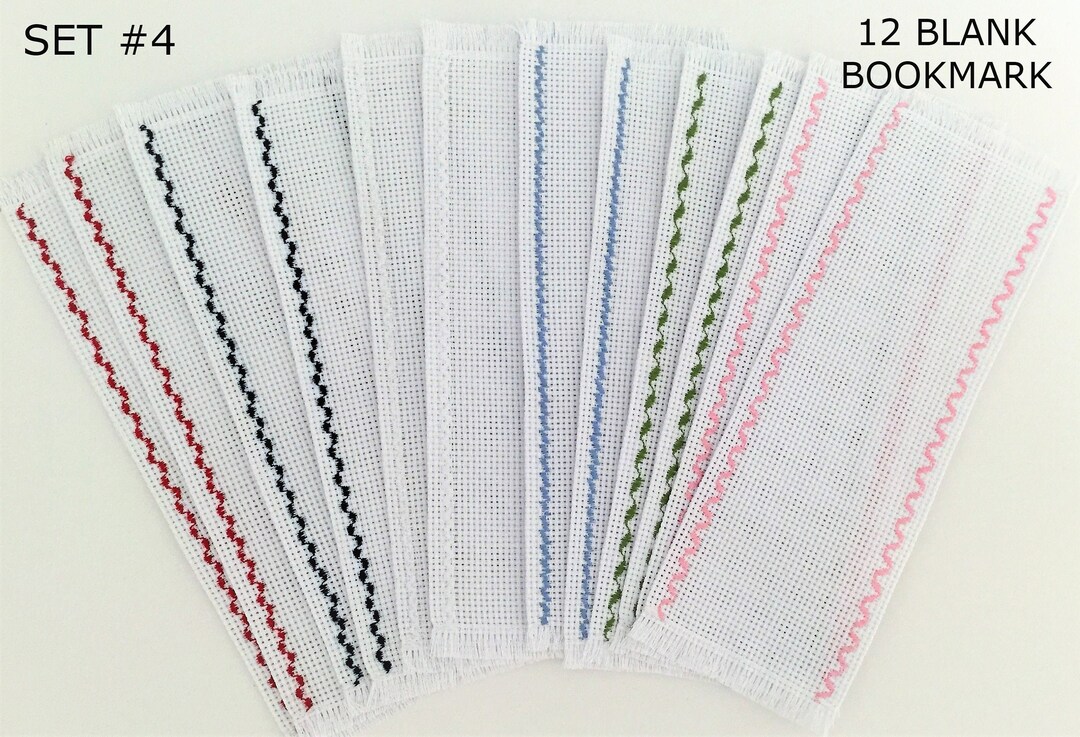 12 Blank Aida 14 Ct Cross Stitch Bookmark,set4, Bookmarks to Cross ...