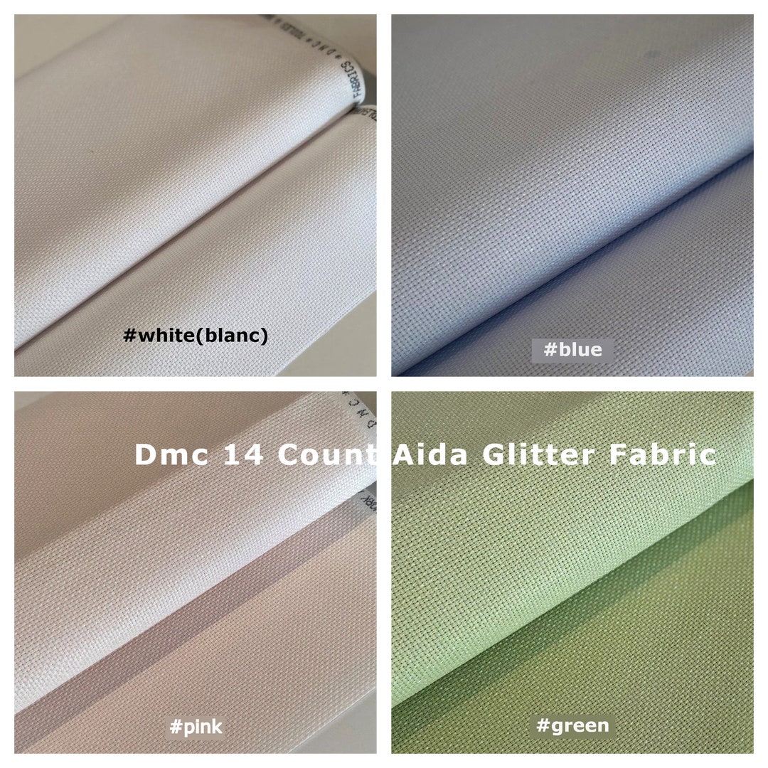 Dmc 14 Count Aida, Glitter Fabric, Irridescent Dmc Aida, Sparkle Aida ...