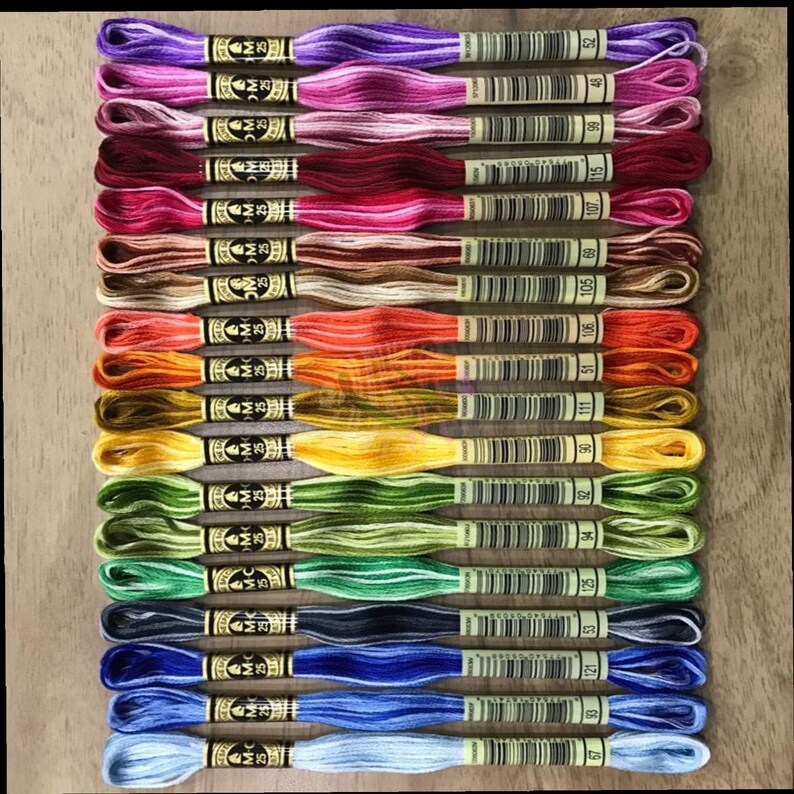 DMC Variegated Embroidery Floss Set Full Set of 18 Colours - Etsy