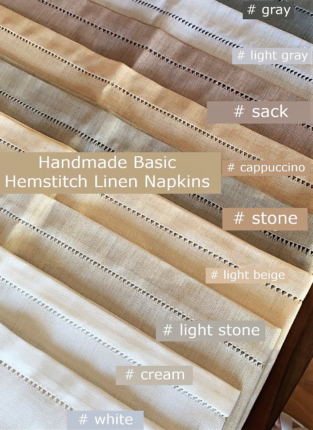 Blank Napkins With Linen Look Handmade With Hemstitch 11x11 ...