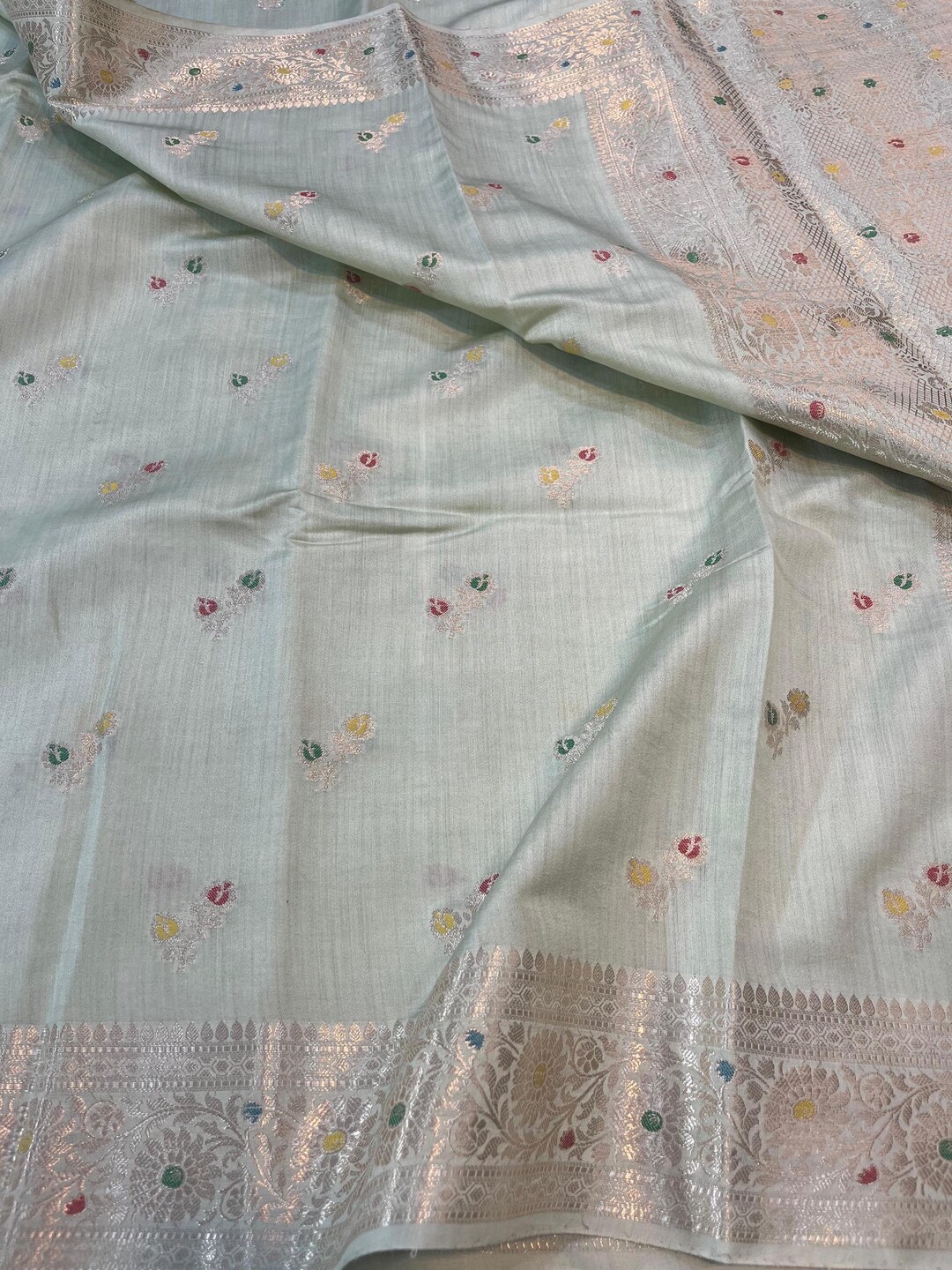 Banarasi Pure Raw Mango Silk Sarees, Allover Cutwork Jangla Jaal Design ...