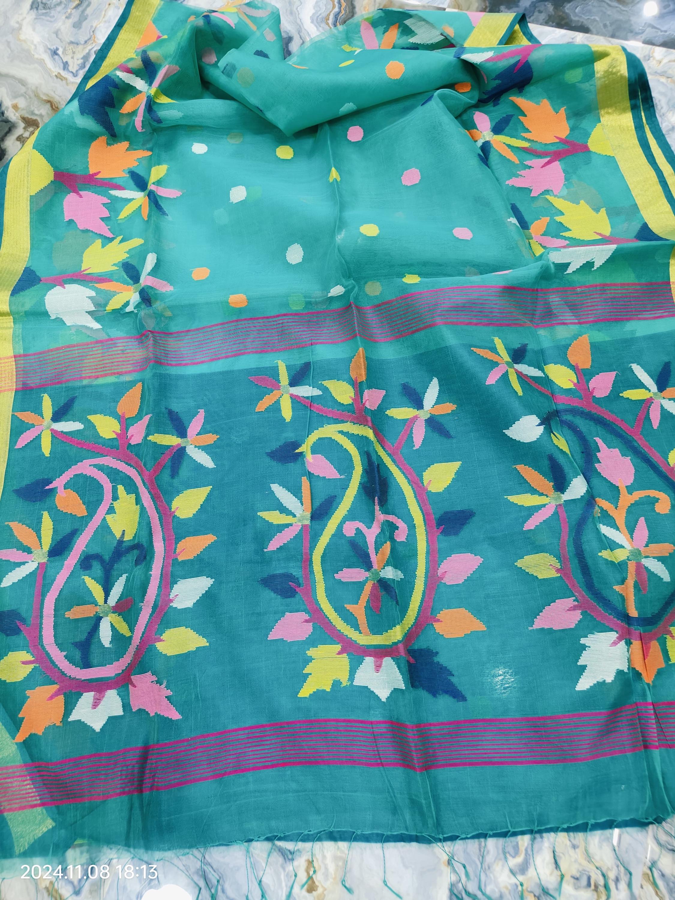 Pure Muslin All Over Hand Webbing Work Pure Quality Running Cotton ...