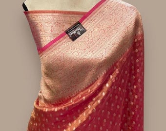 Pure Kora Tissue Handloom Banarasi Saree - Etsy