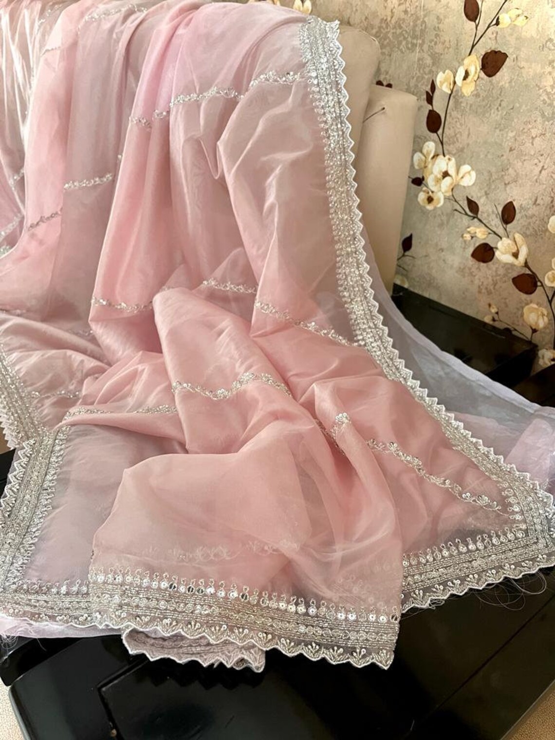 Party Perfectbeautiful Organza Saree With Cutdana Work.. - Etsy