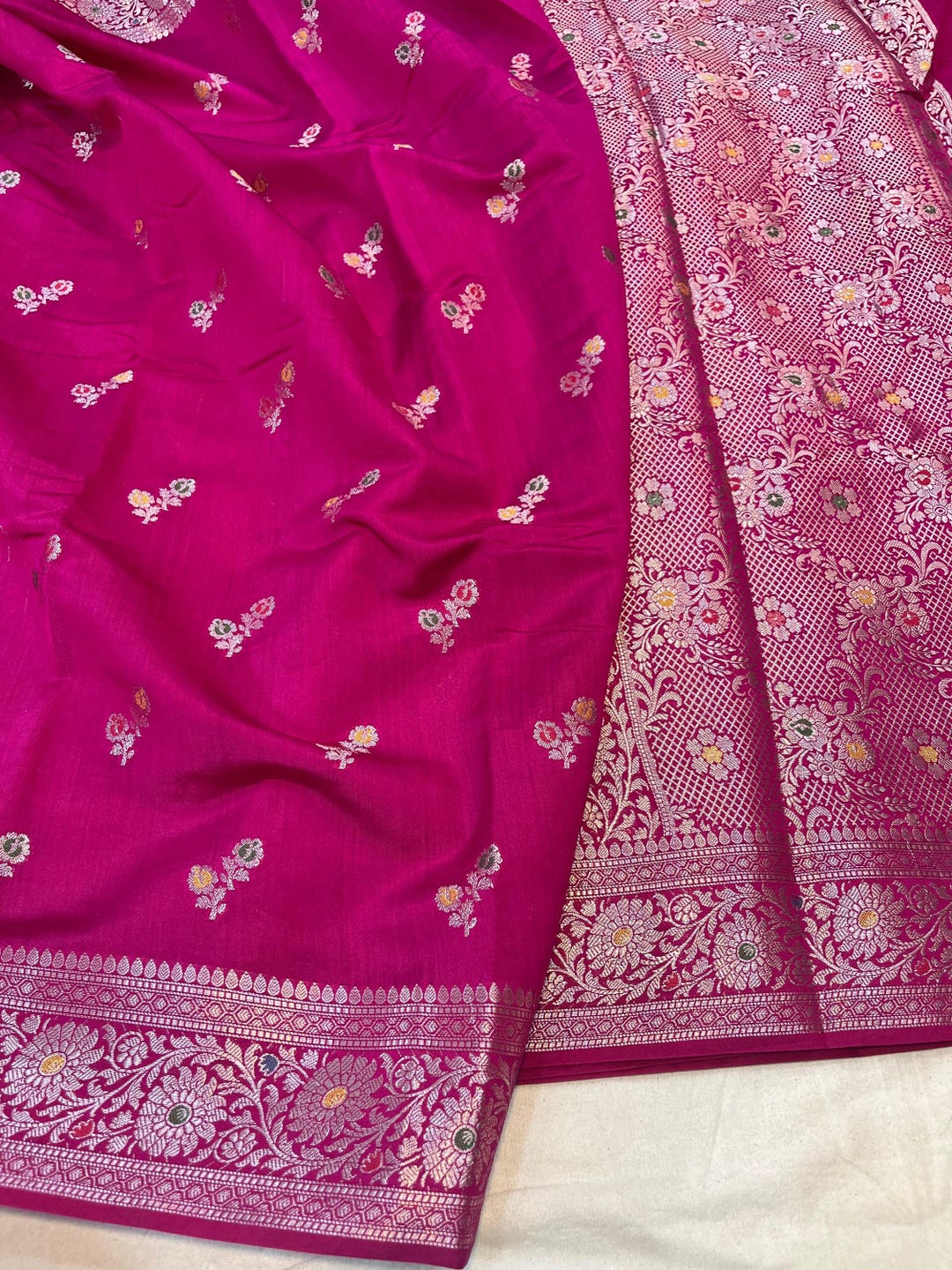 Banarasi Pure Raw Mango Silk Sarees, Allover Cutwork Jangla Jaal Design ...
