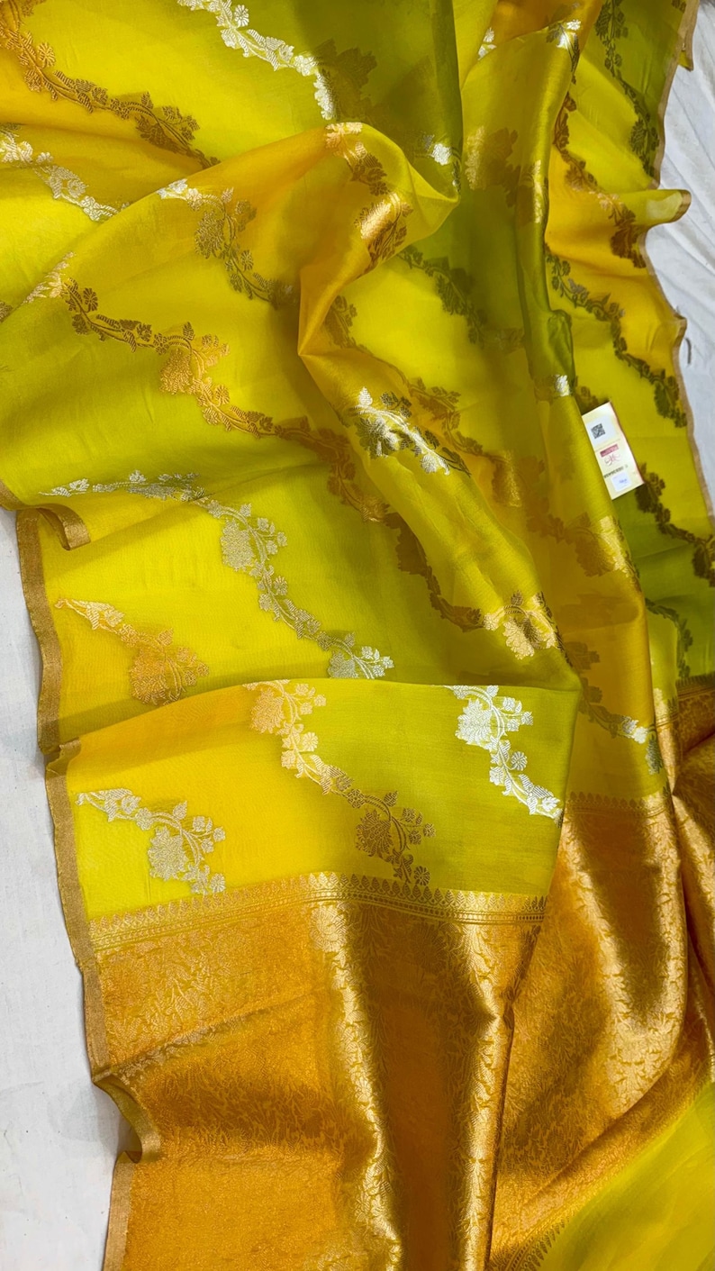 Pure Rangkat Kora Handloom Silk Saree With Beautiful Aari Design - Etsy