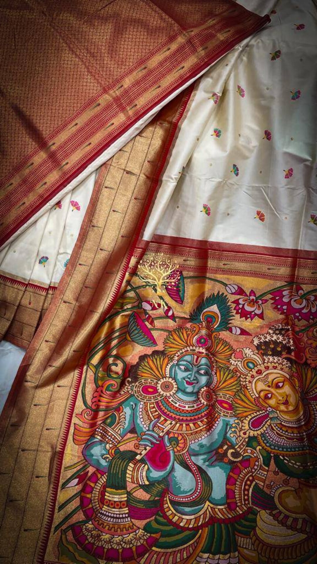 Beautiful Banarasi Soft Silk Saree With Radha Krishna Border - Etsy