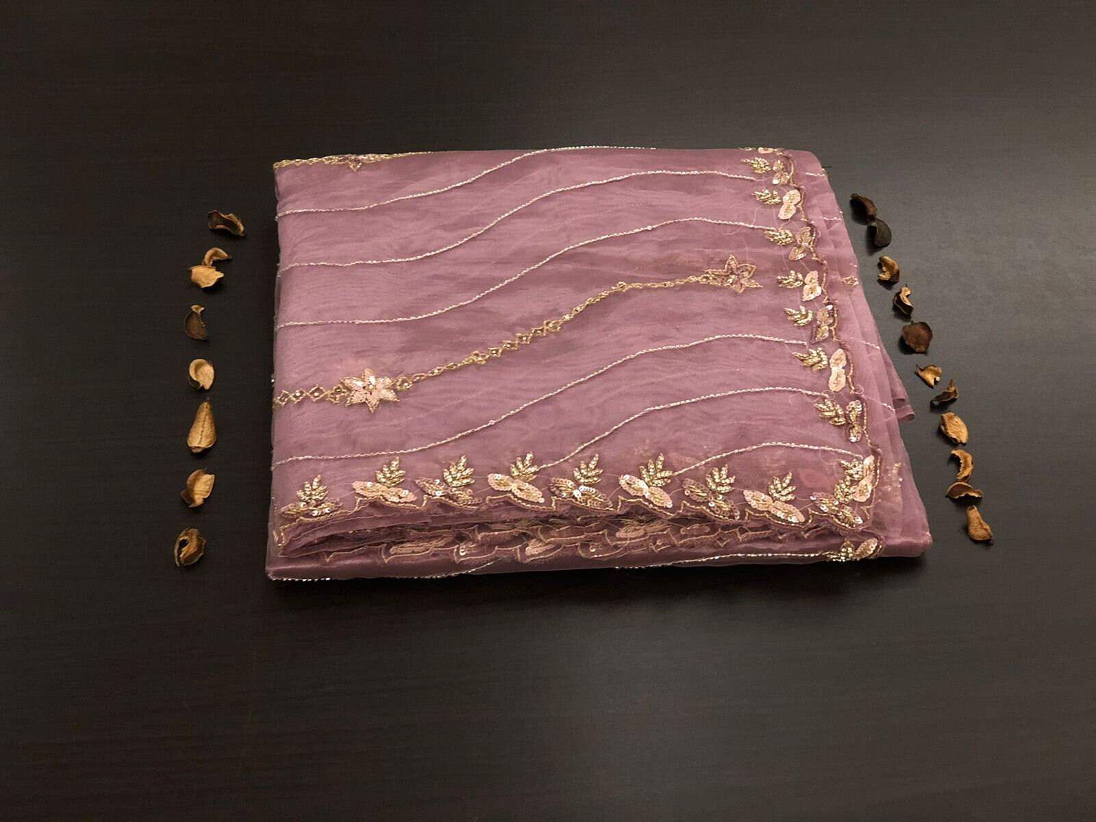 Pure Tissue Organza Saree With Hand Detailing Work - Etsy