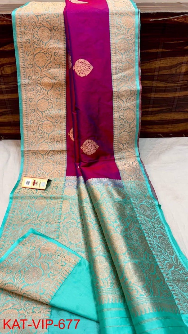 Pure Handloom Katan Banarasi Silk Saree - Etsy