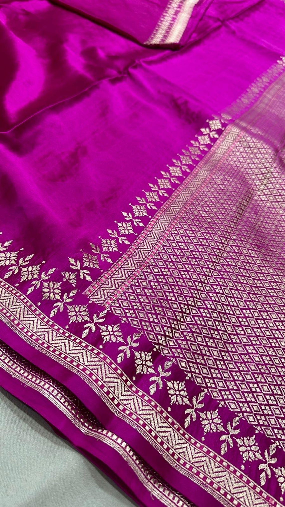 Handwoven Pure Mashru Silk Plain Kaduwa Weaving Border Saree - Etsy