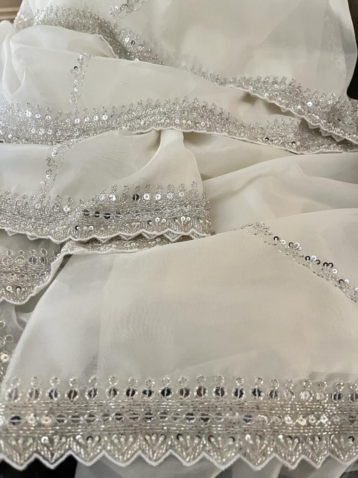 Party Perfectbeautiful Organza Saree With Cutdana Work.. - Etsy