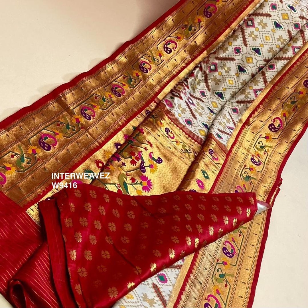 Beautiful Patan Patola Saree With Parrot Weaves and Paithani - Etsy
