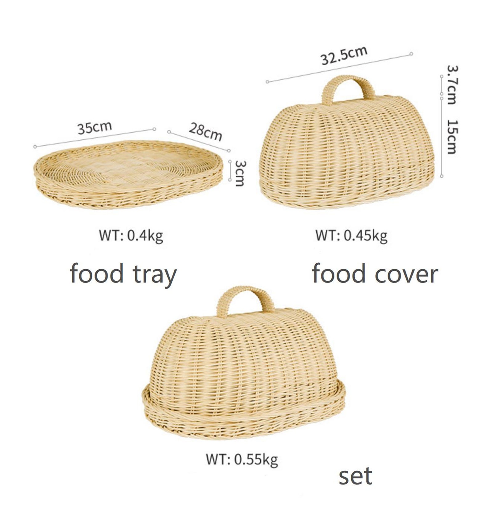 Hand Knit Rattan Food Cover Wicker Food Tray Kitchen Tray - Etsy