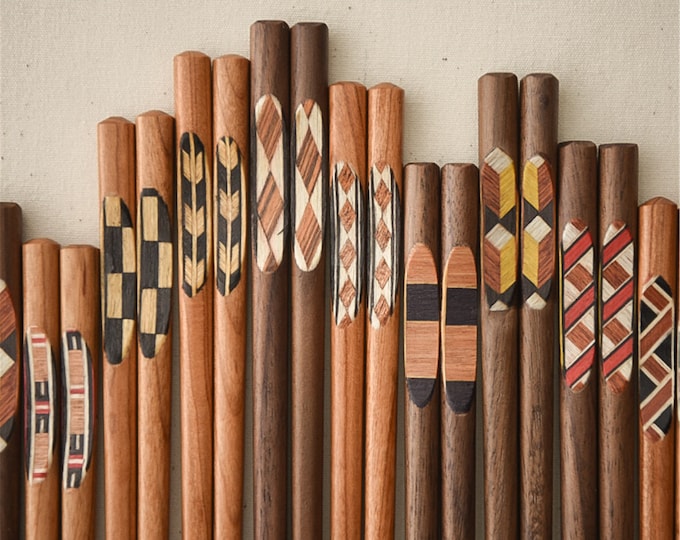 Handmade Chopsticks Figured Bocote Wood Set - Unique Gift for Him or ...