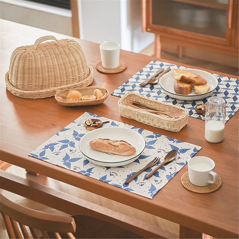 Hand Knit Rattan Food Cover Wicker Food Tray Kitchen Tray - Etsy