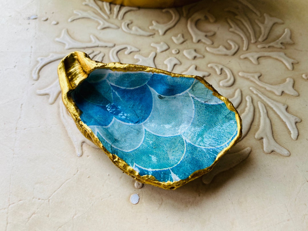 Mermaid’s Tail Themed Oyster Shell Ring Dish, Hostess Gift, Statement ...
