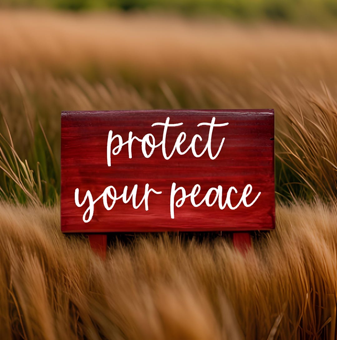 Protect Your Peace Wood Sign Wood Signs Positive Home Decor Affirmation ...