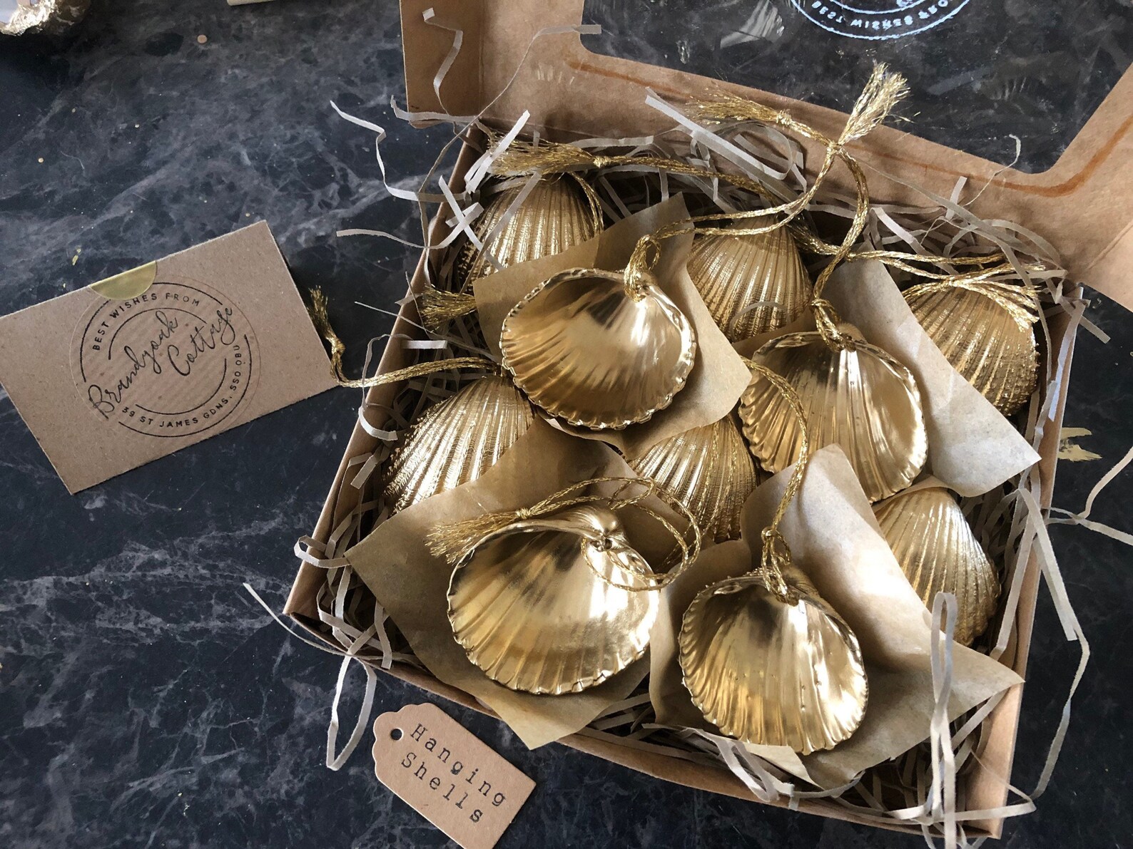 Bulk Gifts Gold Shell Wedding Favours Hanging Shell Decorations ...