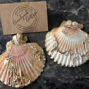 Hanging Shells Gilded Scallop Decorations Barnacle Shell - Etsy