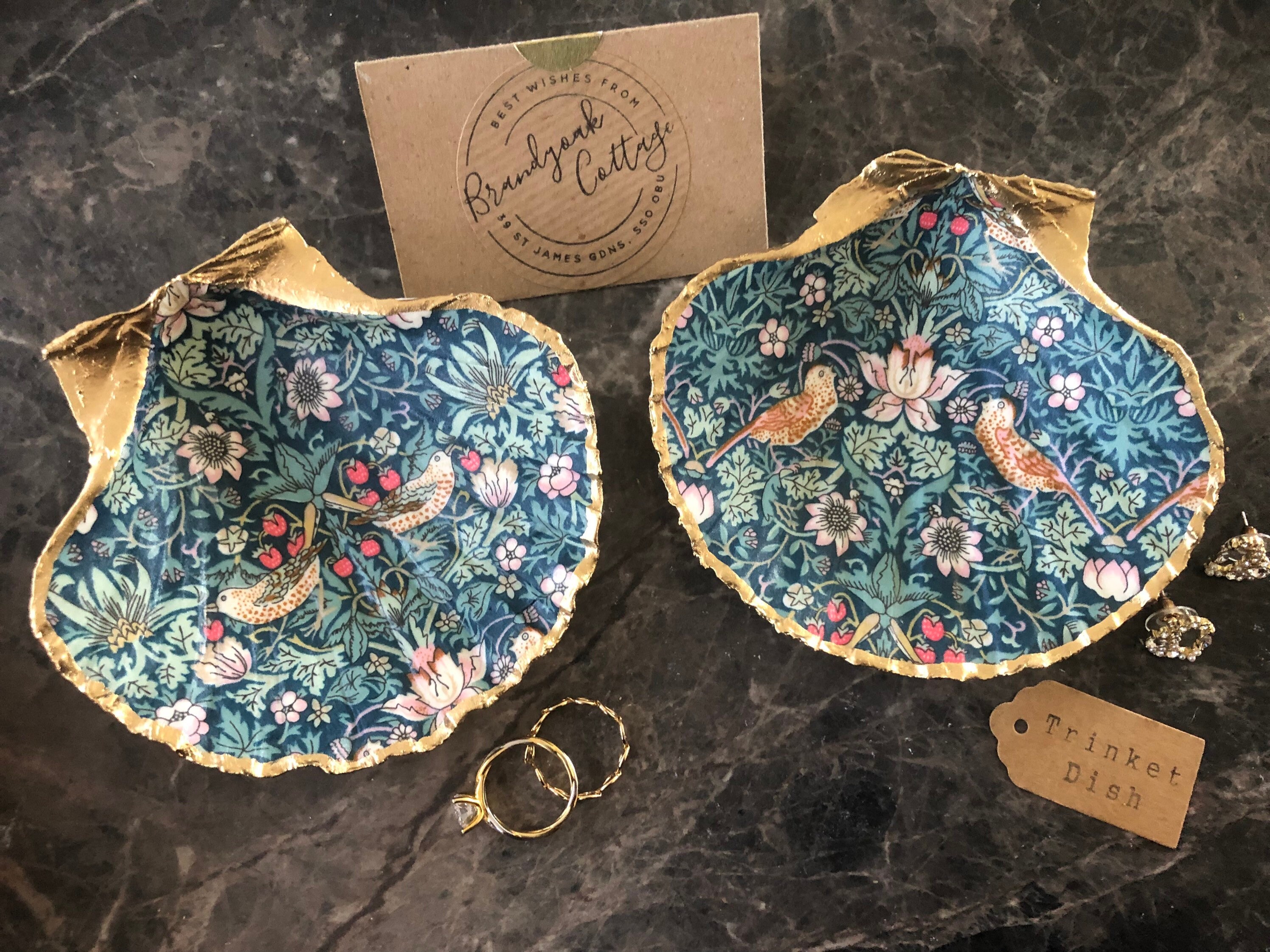 William Morris Strawberry Thief Scallop Shell Trinket Dish in | Etsy UK