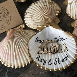 Shell Save the Date | Beach Wedding Save the Dates With Personalised ...