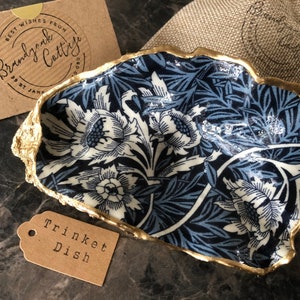 William Morris Shell Gift Set 3 Oyster Trinket Dishes Navy Blue Willow ...