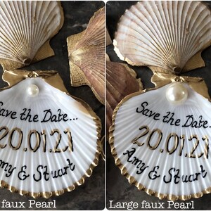 Shell Save the Date | Beach Wedding Save the Dates With Personalised ...