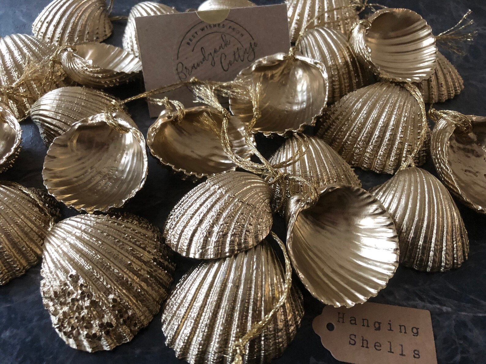 Bulk Gifts Gold Shell Wedding Favours Hanging Shell Decorations ...