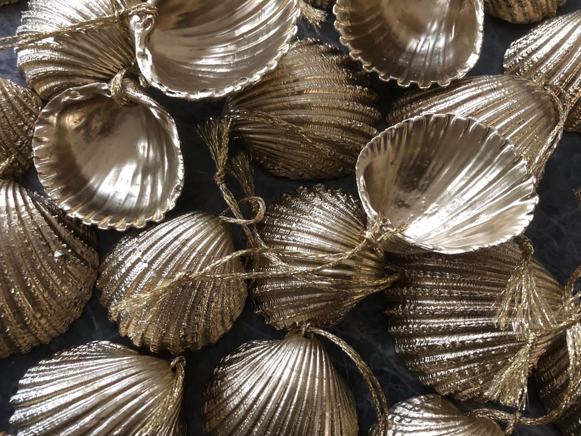 Bulk Gifts Gold Shell Wedding Favours Hanging Shell Decorations ...
