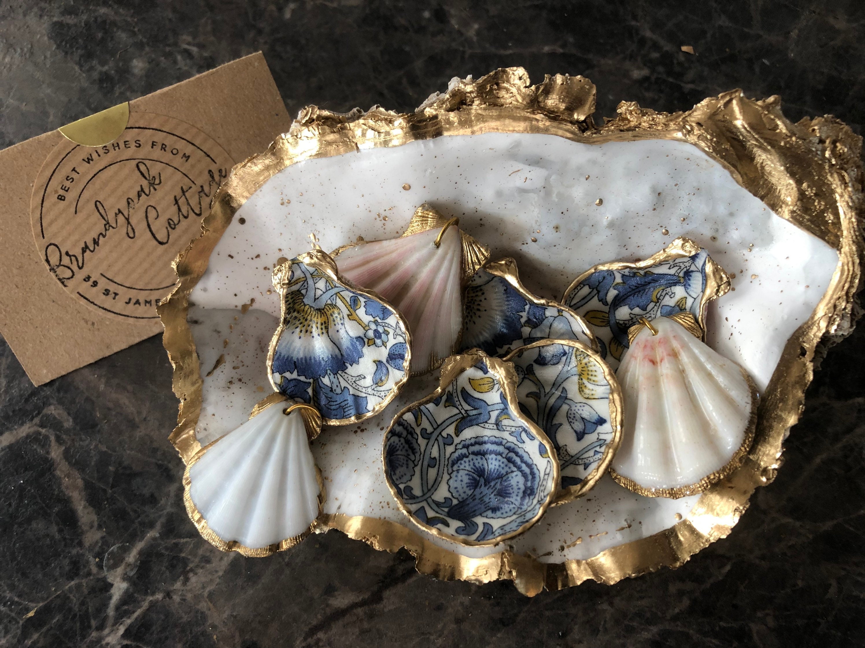 William Morris Lodden Pendant Shell Necklace Blue, Yellow, Gold, White ...