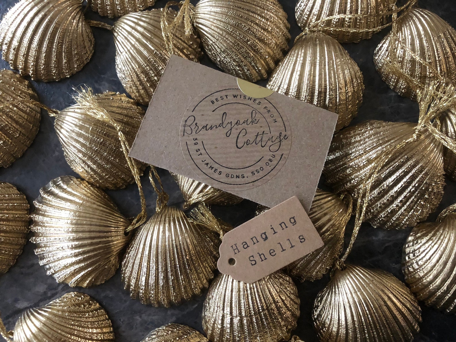 Bulk Gifts Gold Shell Wedding Favours Hanging Shell Decorations ...