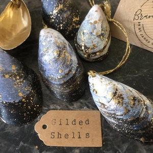 Gilded Mussel Shell Seashell Ornaments, Shell Christmas Decorations ...