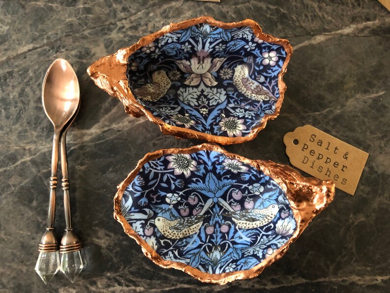 William Morris Strawberry Thief Pair of Copper Oyster Shell - Etsy UK