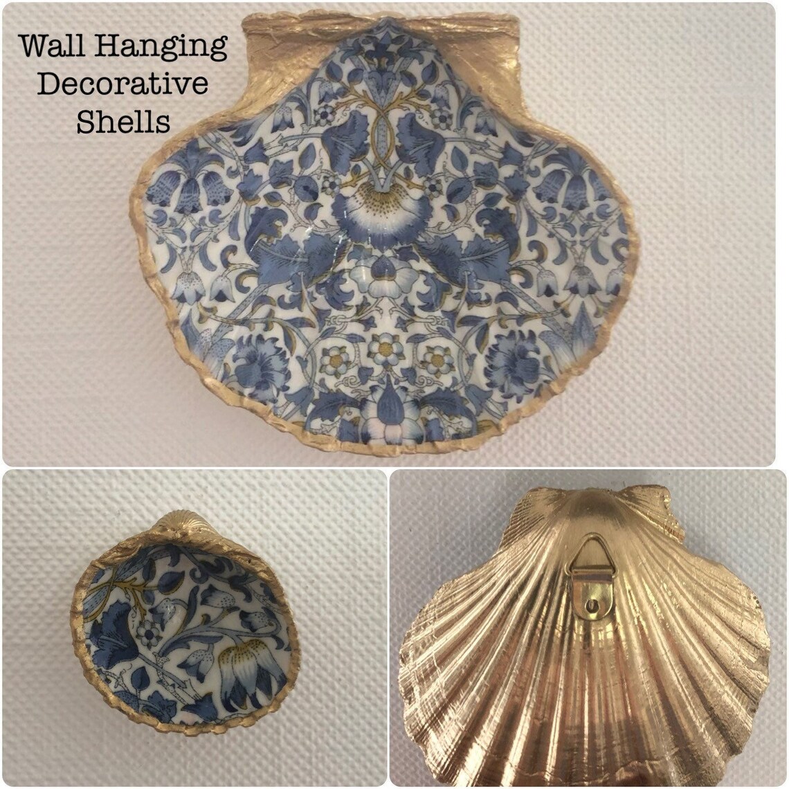 William Morris Shell Wall Hanging Decorative Shells in Lodden Blue ...