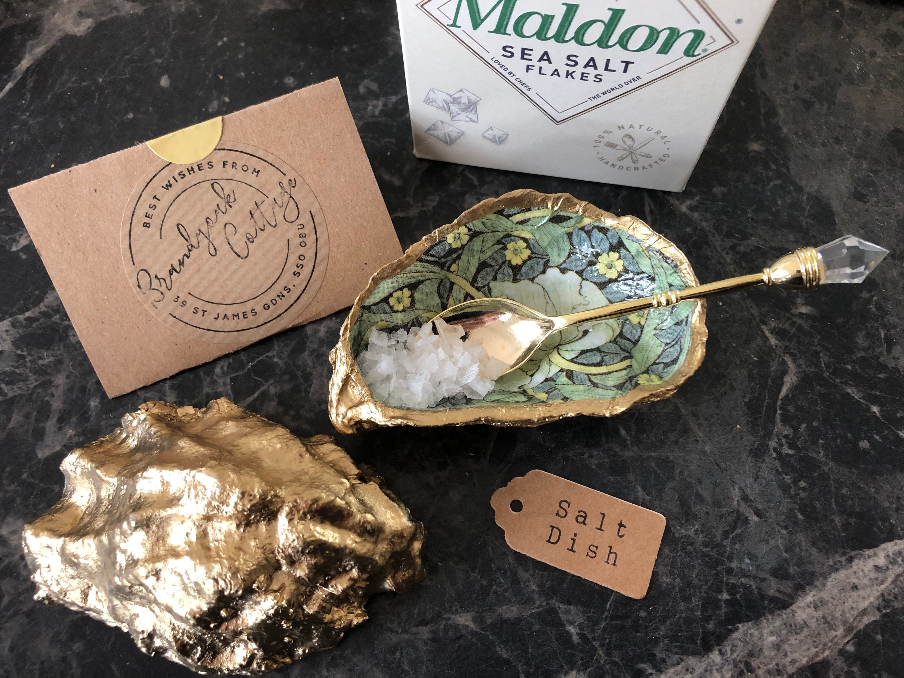 Single Gold Oyster Shell Salt Dish Spoon in William Morris - Etsy