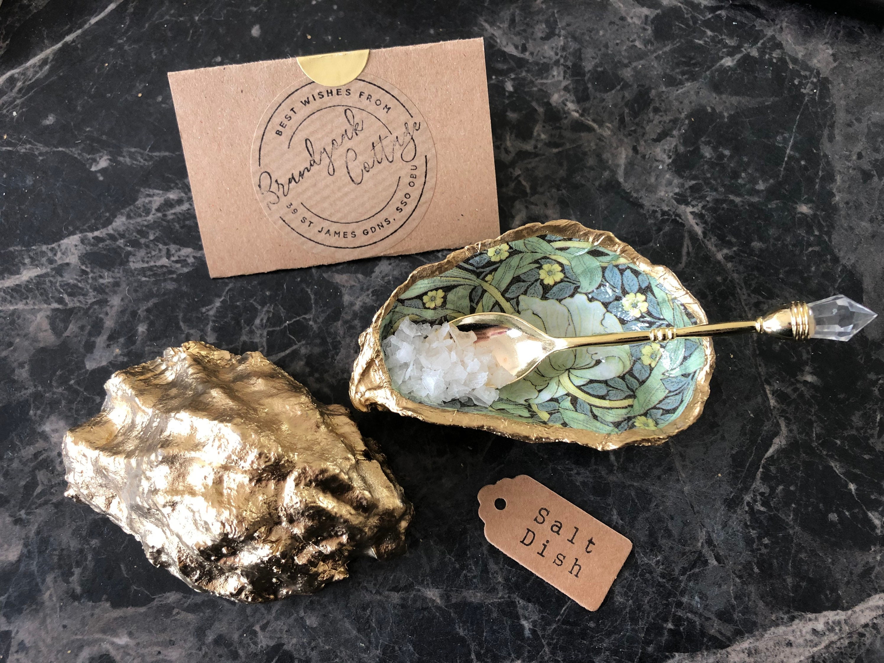 Single Gold Oyster Shell Salt Dish Spoon in William Morris - Etsy