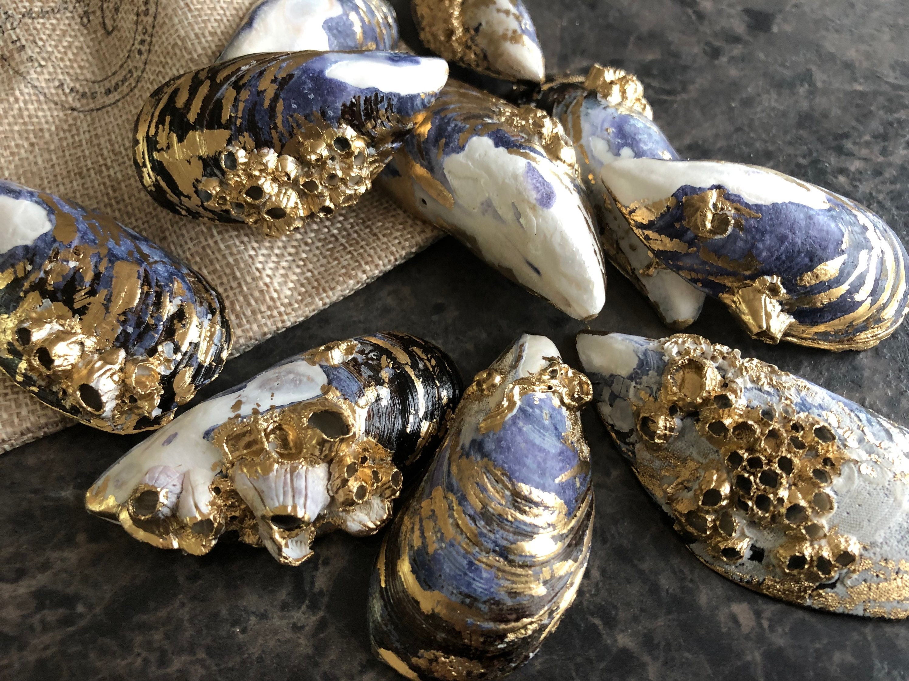 Gilded Mussel Shells Table Decor Beach Wedding Coastal Decor - Etsy UK