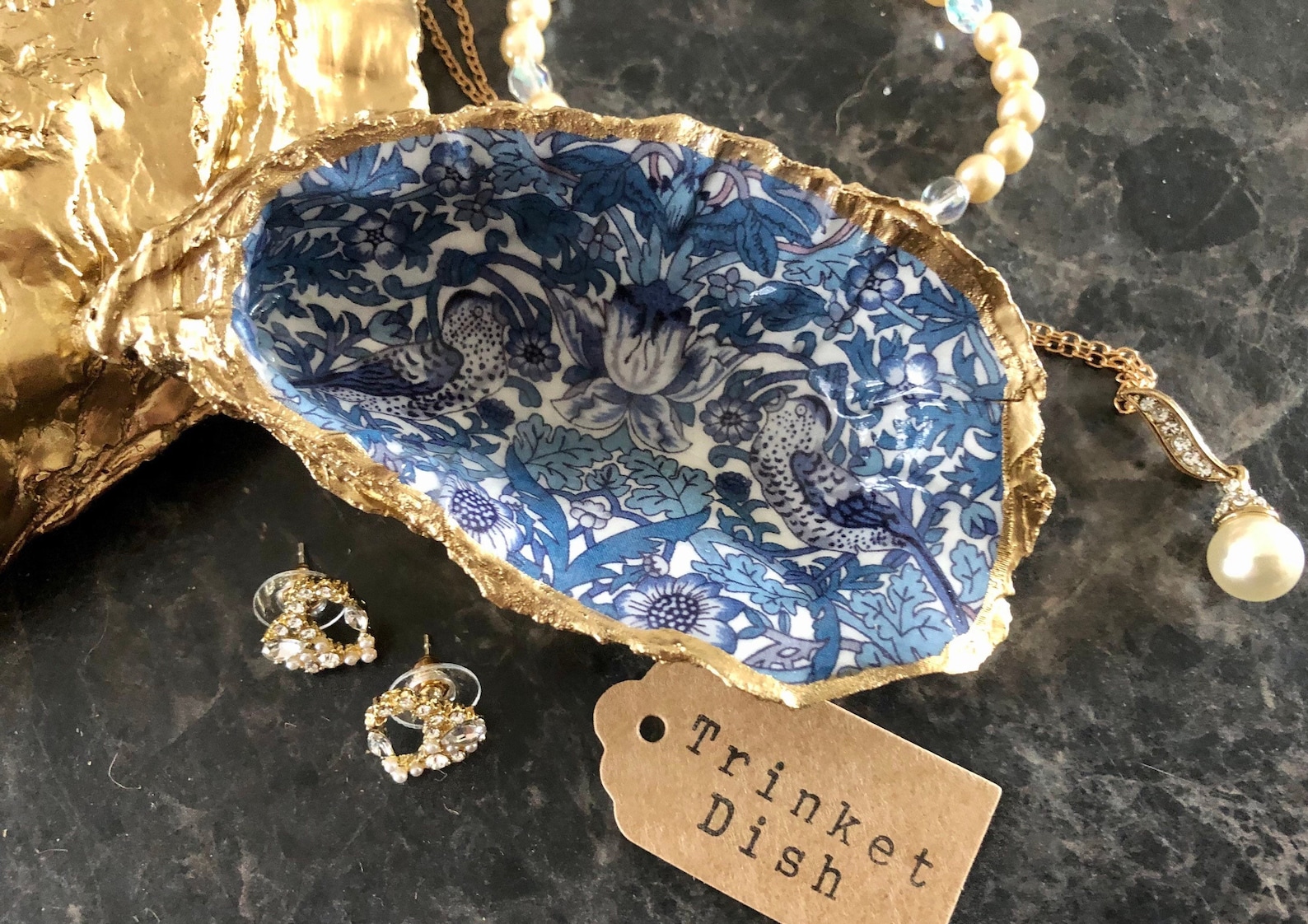 William Morris Strawberry Thief Birds Gold Oyster Shell | Etsy