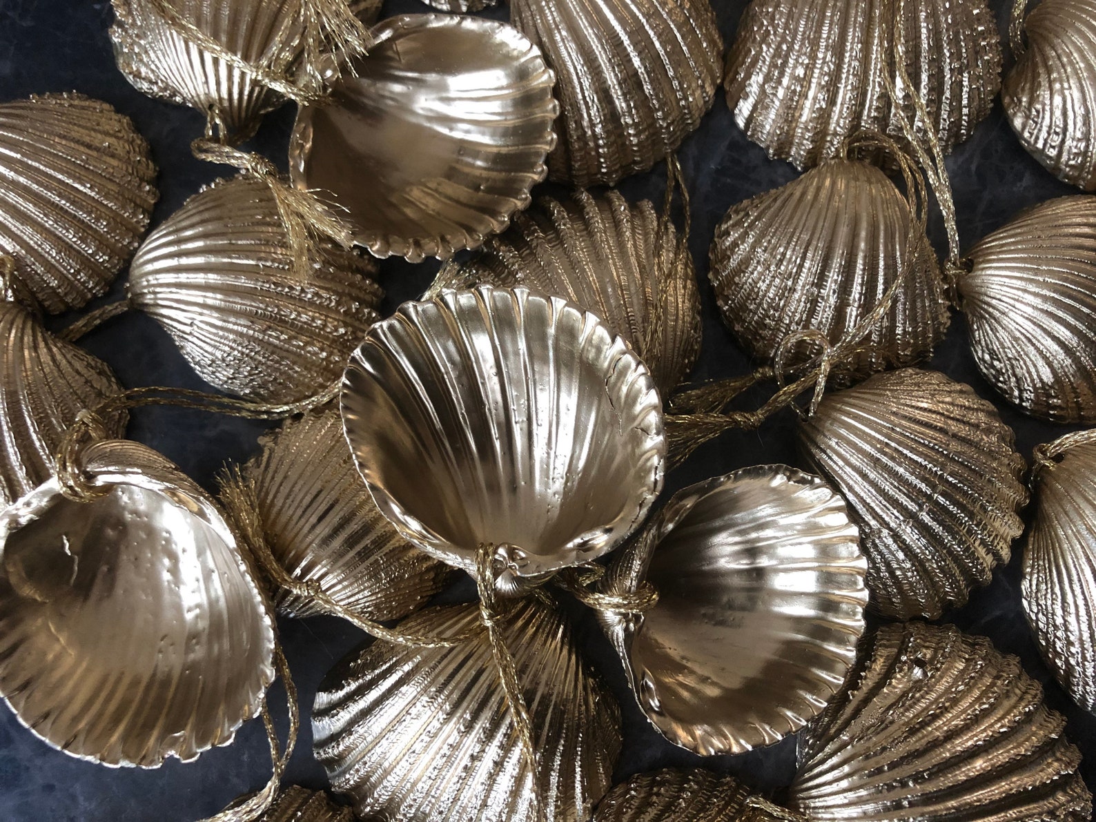 Bulk Gifts Gold Shell Wedding Favours Hanging Shell Decorations ...