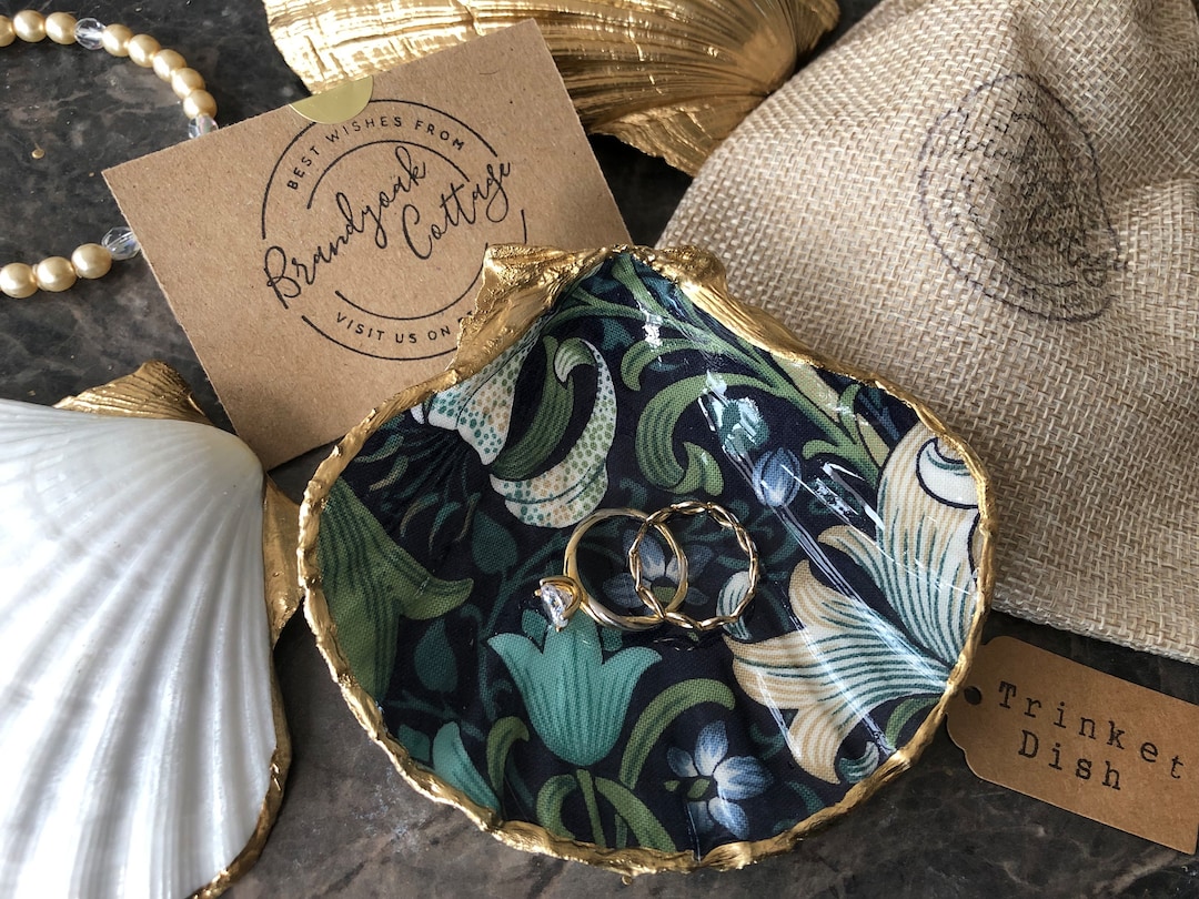 William Morris Shells in Navy Golden Lily Shell Trinket Dish | William ...