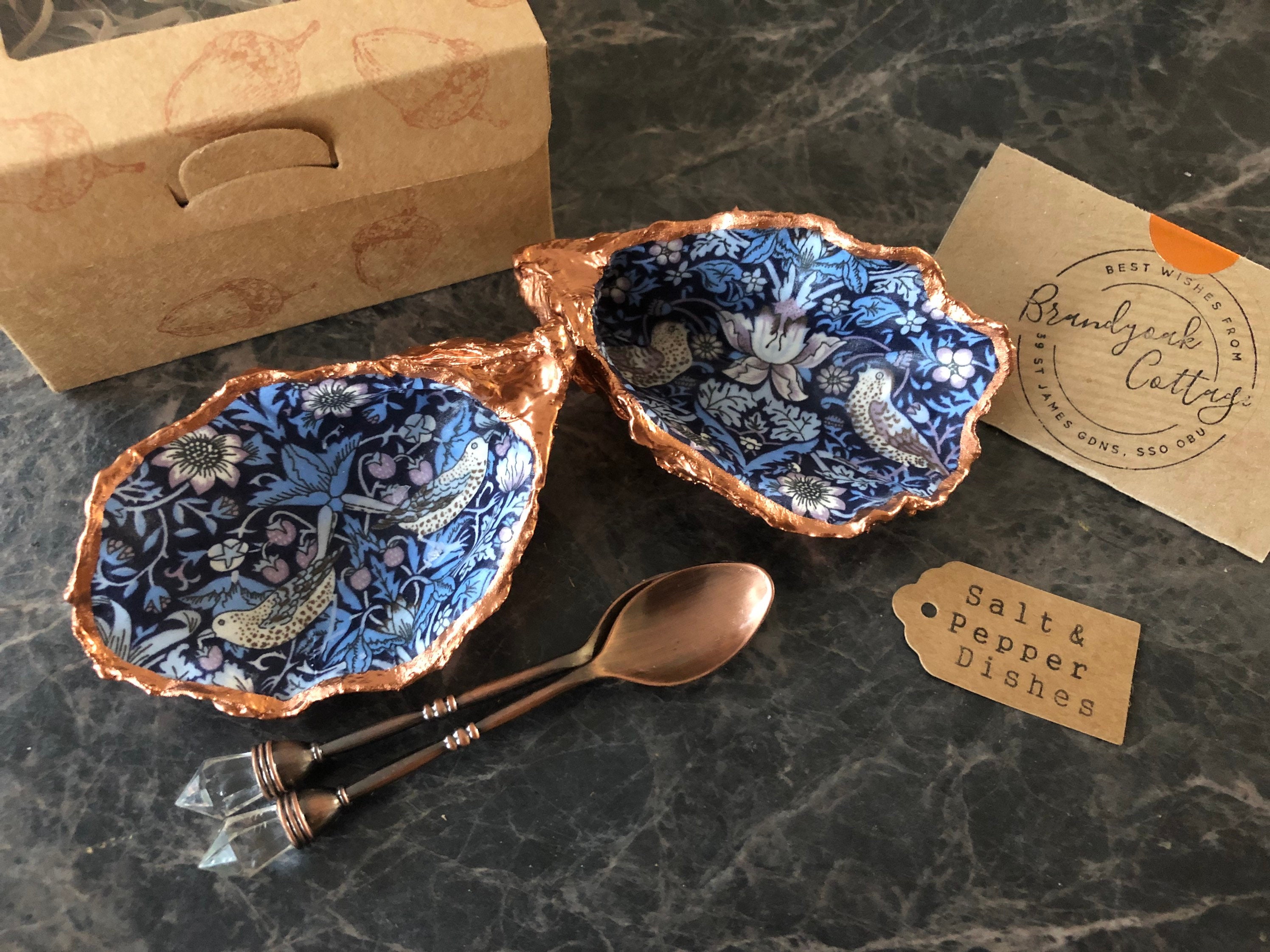 William Morris Strawberry Thief Pair of Copper Oyster Shell - Etsy UK