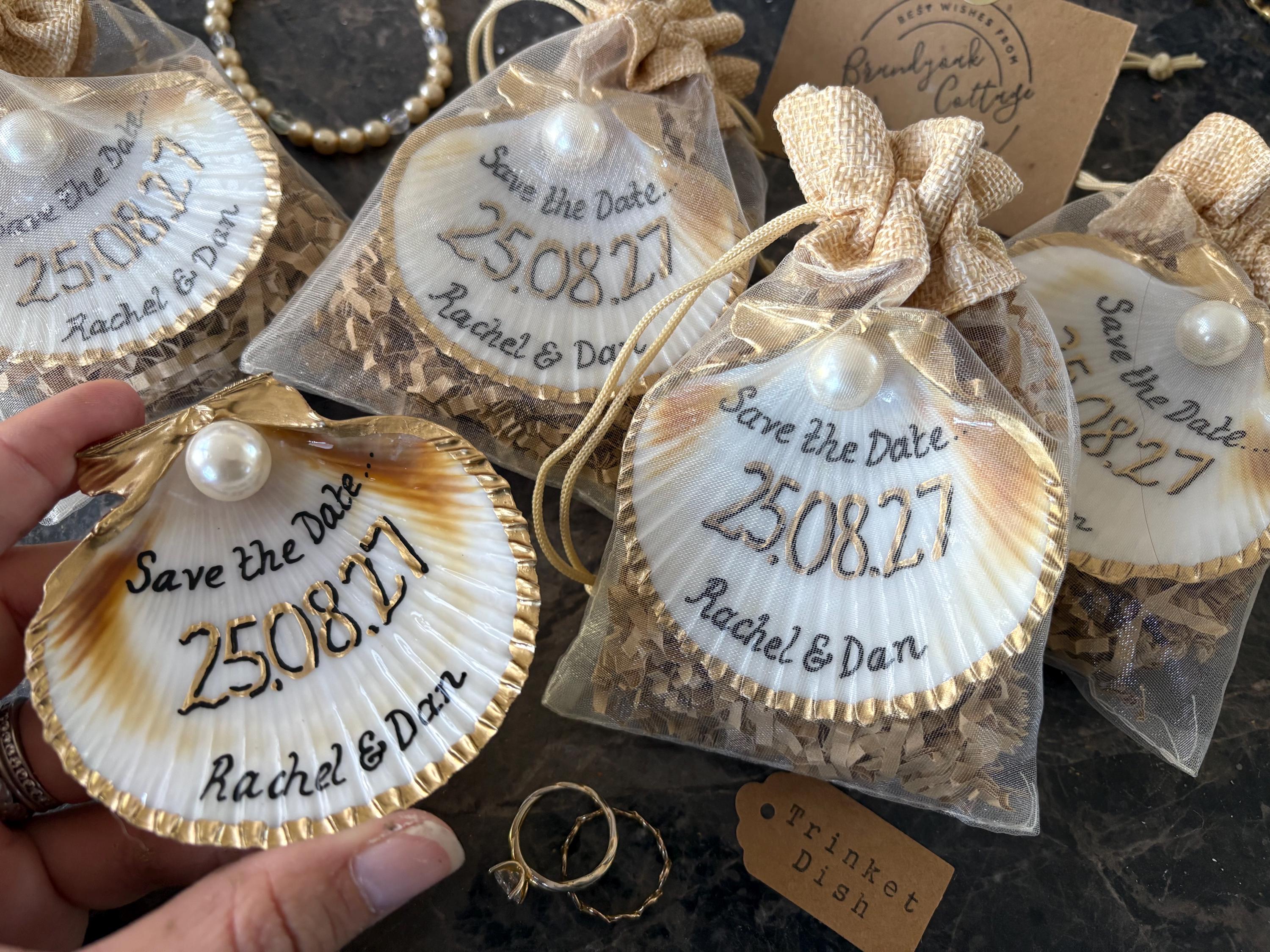 Shell Save the Date | Beach Wedding Save the Dates With Personalised ...