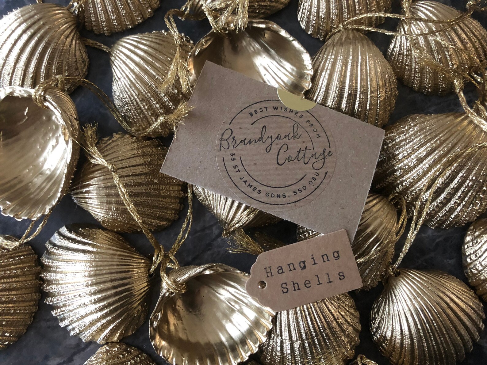 Bulk Gifts Gold Shell Wedding Favours Hanging Shell Decorations ...