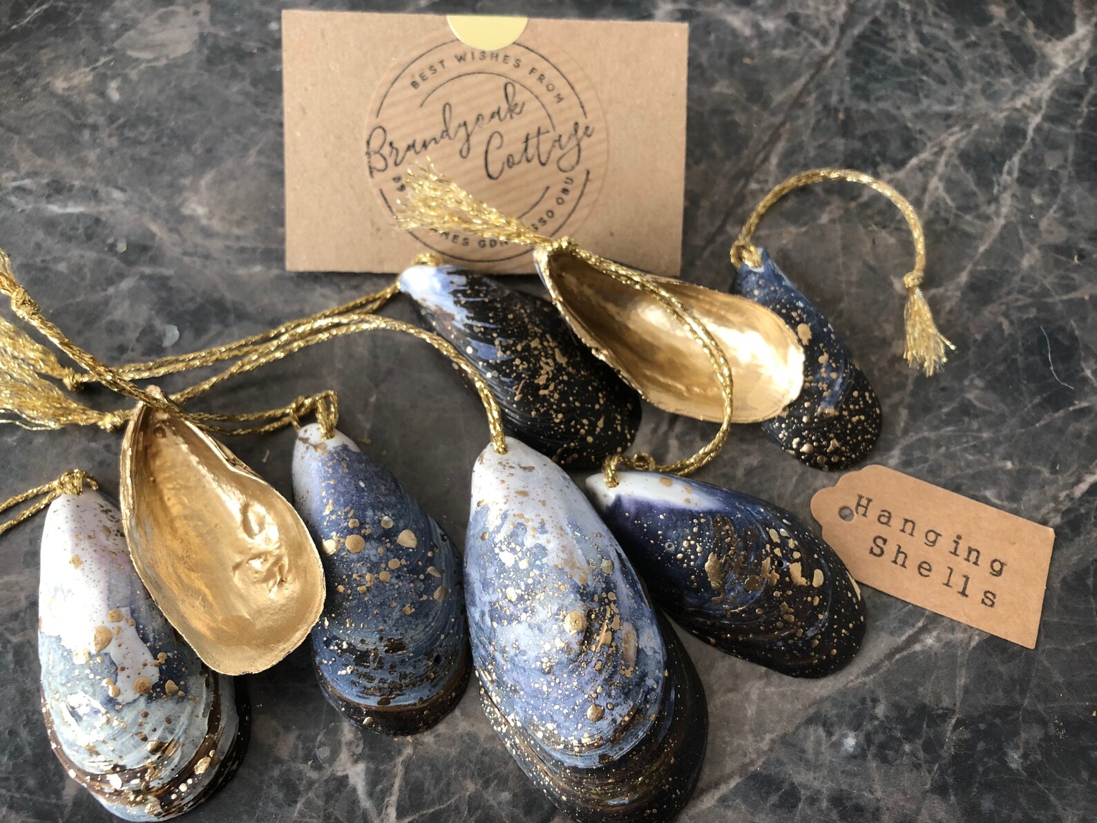 Gilded Mussel Shell Seashell Ornaments, Shell Christmas Decorations ...