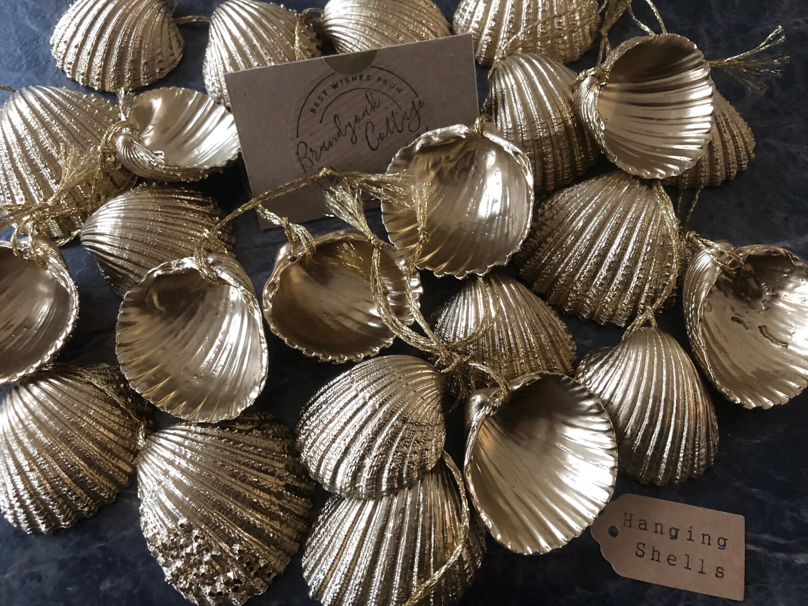 Bulk Gifts Gold Shell Wedding Favours Hanging Shell Decorations ...